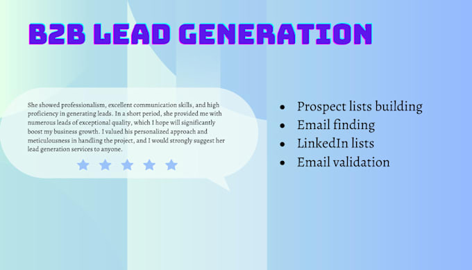 Create b2b prospect lists and targeted leads by Irinagushchina | Fiverr