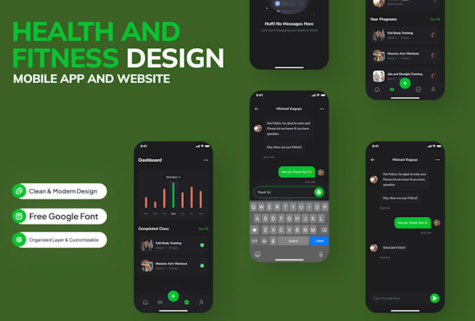 Design health fitness website mobile app using figma by Behradbgh | Fiverr