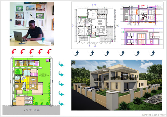 Be your architect, draftsman for house plans, 2d floor plans by Peterbyiringiro | Fiverr