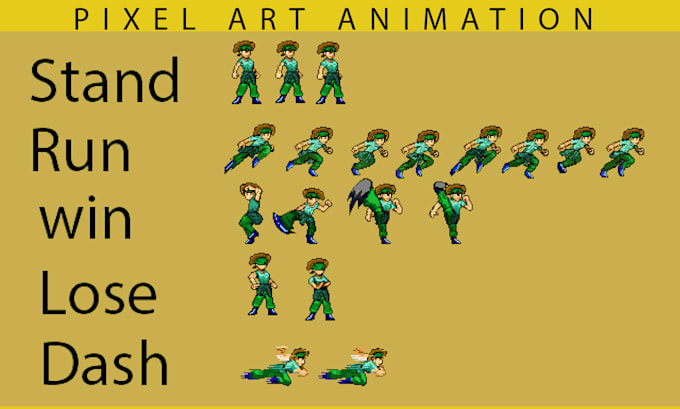 Design pixel art sprite sheet and animation by Umme_hadee | Fiverr