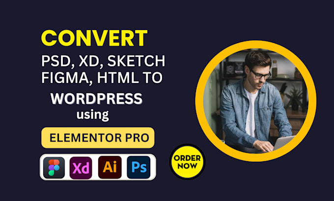 Convert psd, sketch, xd, html, figma to wordpress website using elementor pro by Ikram_ico | Fiverr
