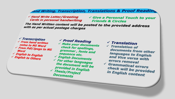 Do proof reading, translation, transcription and editing by ...