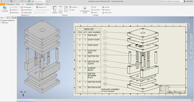 Create 3d Models And 2d Drawings In Autodesk Inventor By Kyleflanegan