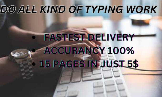 Do a fast typing job, retype pages, pdf to word, pdf to excel by Dharani9898 | Fiverr