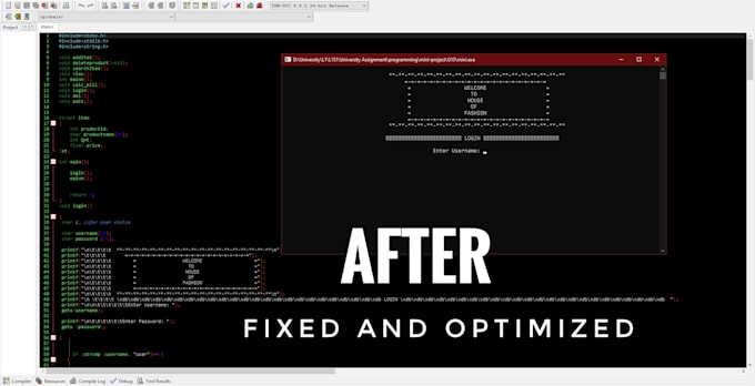 Fix, debug, optimize c programming code by Nim3xh | Fiverr