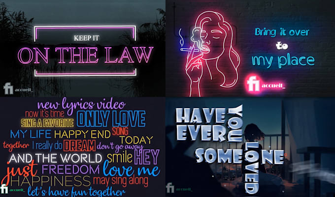 Create animated lyrics video for your song by Accueil_ | Fiverr