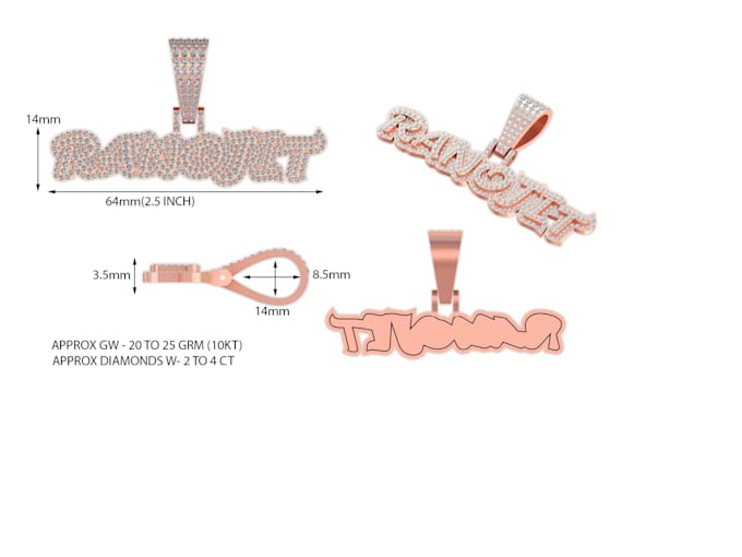 Create name or word pendant 3d cad model by Abhi_sheladiya8 | Fiverr