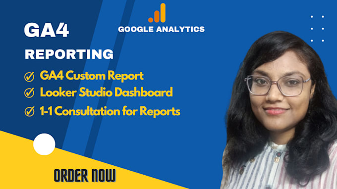 Ga4 reports google analytics 4 reporting, looker studio custom dashboard by Zeelsp | Fiverr