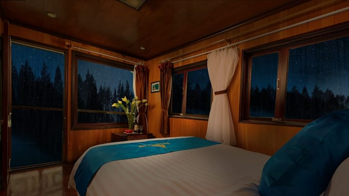 Create cozy cabin rain video by Asikur_siyam | Fiverr