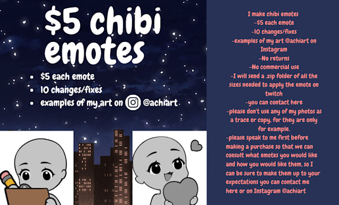 Make a customizable chibi emote by Ashley0070 | Fiverr