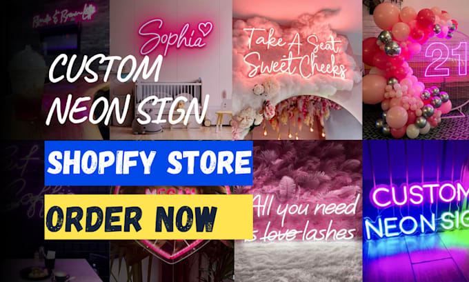Design custom neon sign shopify store neon website led lights rental ...