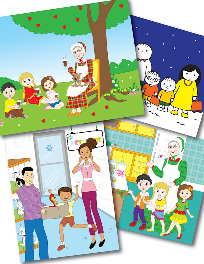 Draw children story book illustrations by Sanpls | Fiverr