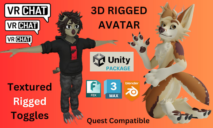 Model Vrchat Avatar Vrchat Furry Anime Vrc Avatar Nsfw3d Character Modelling By Erikay14