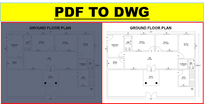 Redraw a 2d floor plan in autocad from pdf or hand sketch by Manan_0615 | Fiverr