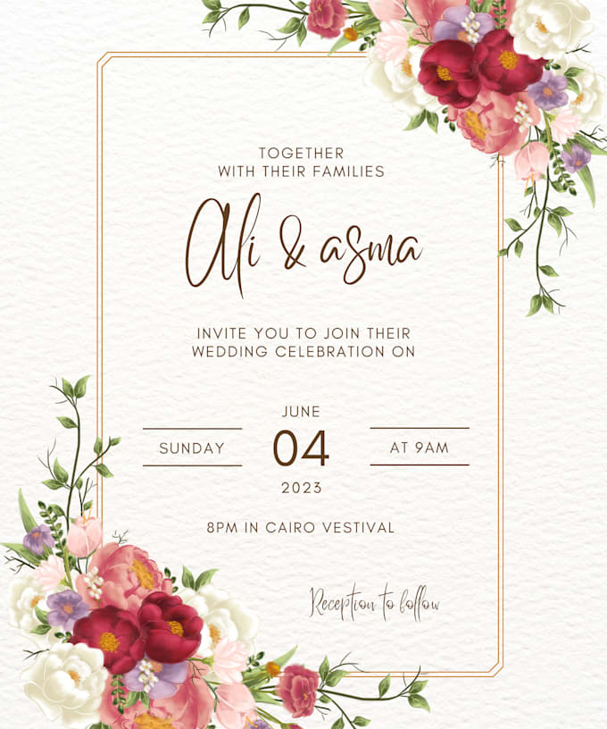 Design the most beautiful wedding invitation by Alaa_mostafa97 | Fiverr