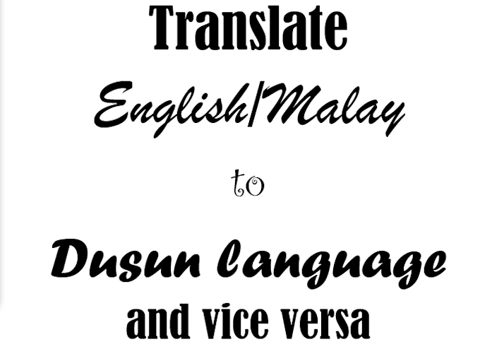 Translate 1000 words from english or malay to dusun language by Wiwiee ...