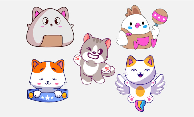 Design awesome kawaii logo, sticker, cute character design by Abrarsign ...