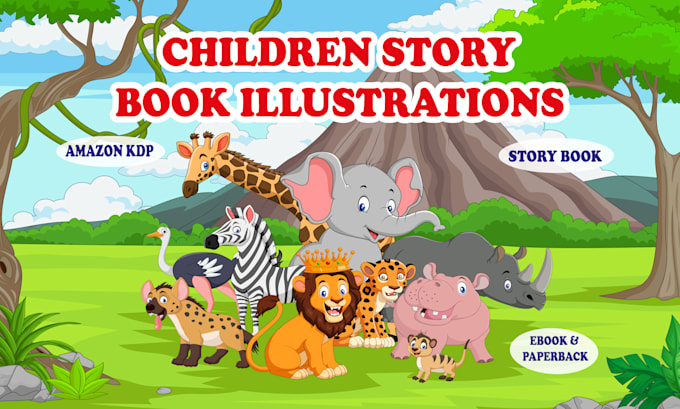 Design children book illustration and cover, children story book ...