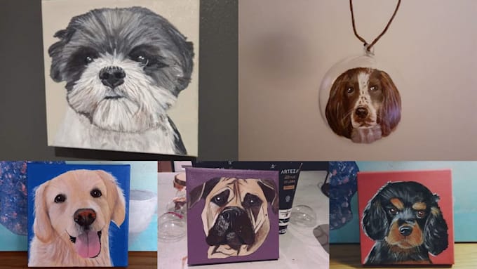 Paint your dogs pawtrait by Kealsart | Fiverr