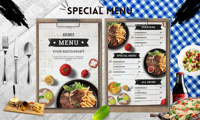 Design amazing editable food restaurant menu by Yaseeniqbal224 | Fiverr