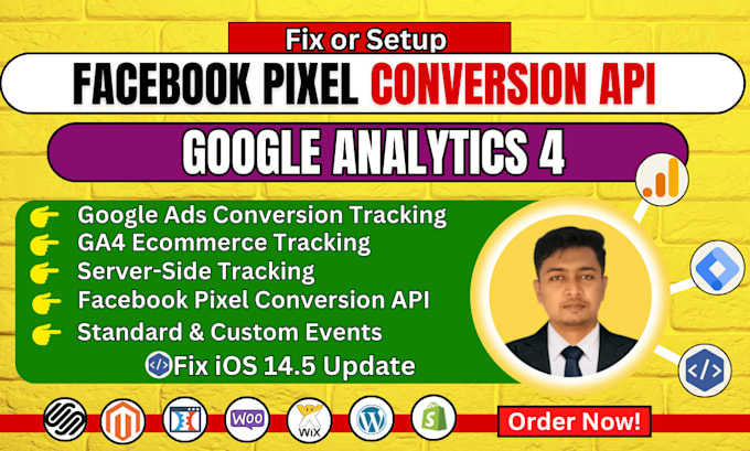 Setup meta pixel conversion api, ga4 migration, enhanced ecommerce ...