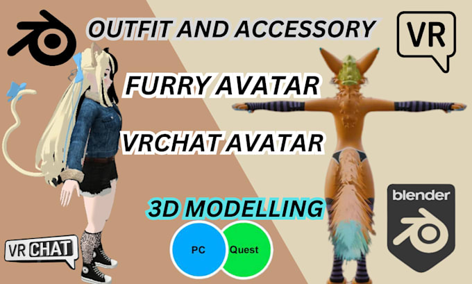 Create And Texture Vrchat Avatar Vrc Model Outfit Vr Chat Nsfw Furry Or Edit By Tommyexperty