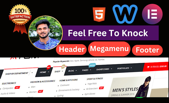 Fix, create a stunning wordpress header, footer, and mega menu for your ...