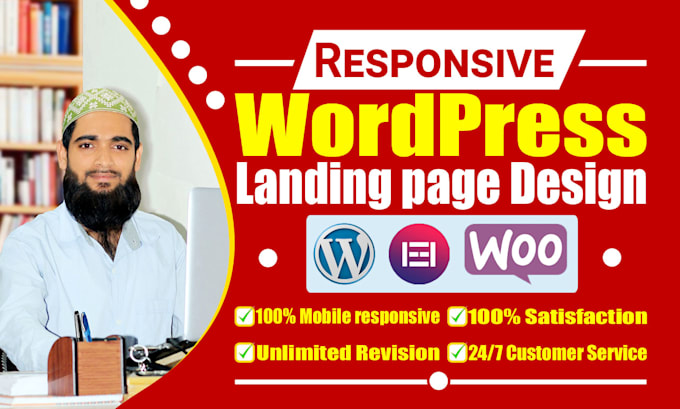 Design responsive wordpress, elementor and shop landing page by Designshamim | Fiverr