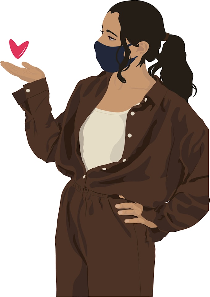 Draw a 2d digital faceless portrait using adobe illustrator by ...