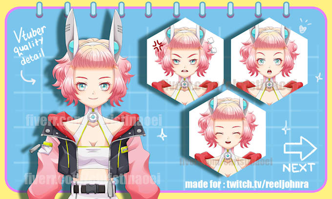 Draw amazing pngtuber avatar for streams and twitch in vtuber anime ...