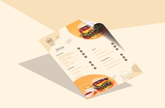 Design menu, flyer, broshure, pamflet by Waqasaliakbar | Fiverr