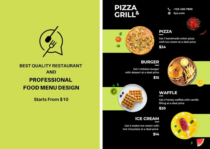 Do modern digital menu board food menu card design for restaurant menu ...