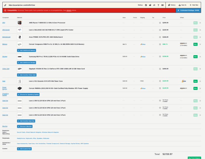 Make a custom pc build list by Sith_gamer | Fiverr