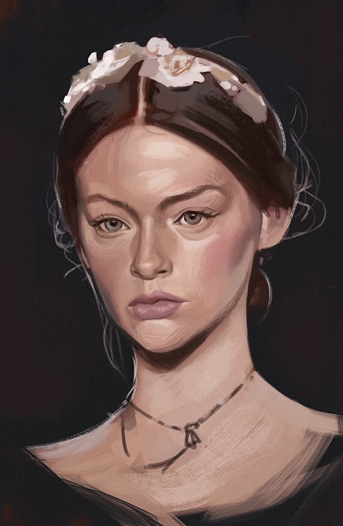 Create a digital portrait painting or drawing by Nuno_duarte19 | Fiverr