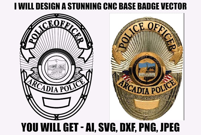 Design a stunning cnc base badge vector by Exclusive_suman | Fiverr