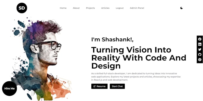 Create a customizable and modern personal portfolio website by Skd4488 ...