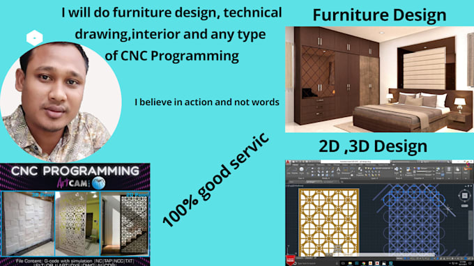 Do furniture design, technical drawing, interior and any cnc ...