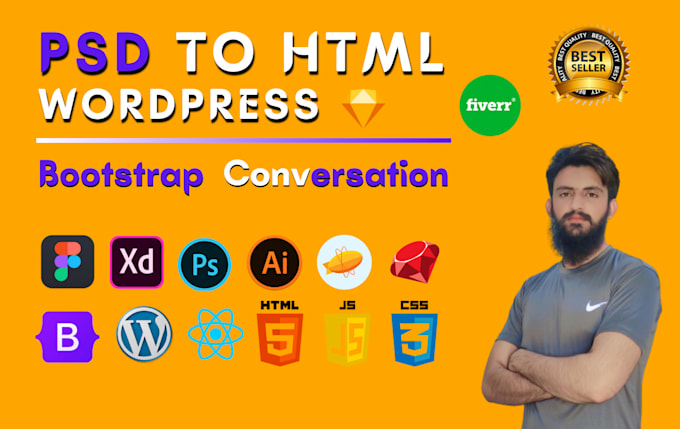 Convert psd to html css3 responsive layout pixel perfect bootstrap website by Malikanwaar451 ...