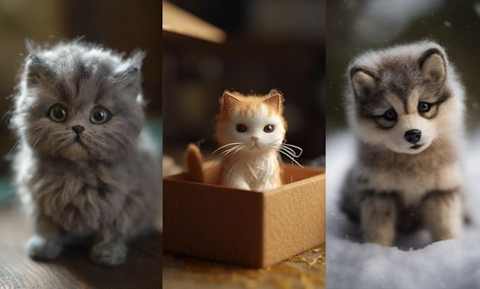Create a needle felted hyper realistic of your pet photo using ai by ...