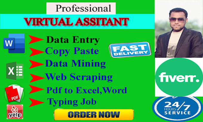 Do data entry,copy paste,web recharge and virtual assistant by Rasel608898 | Fiverr