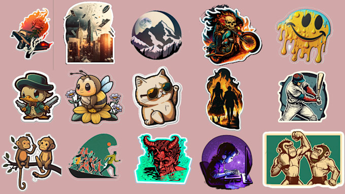 Design high quality stickers in any style by Stickersolution | Fiverr