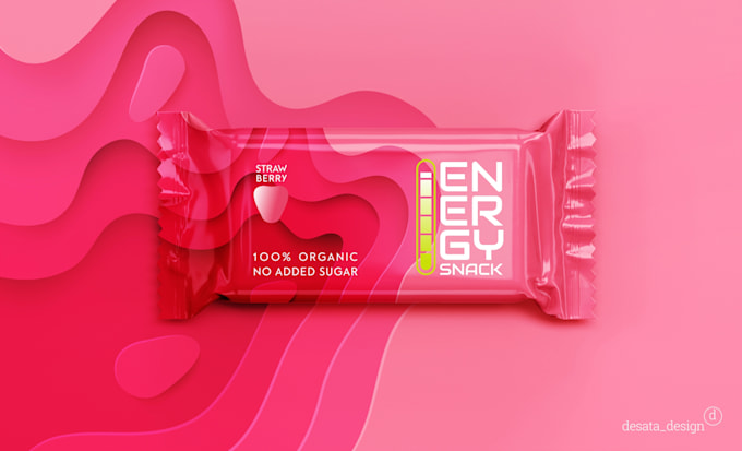 Design print ready protein snack bar wrapper packaging by Desata | Fiverr