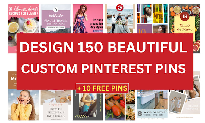 Design 150 professional pinterest custom pins by Danishmayopk | Fiverr