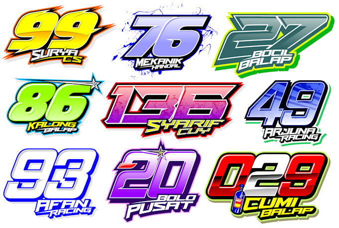 Create awesome racing number, racing team, racing logo by Av_design1 | Fiverr