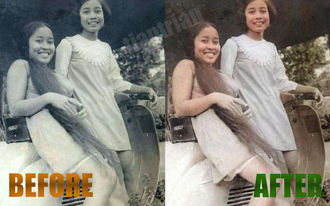Restore, retouch, repair, and colorize your old photo by Kesatrian | Fiverr