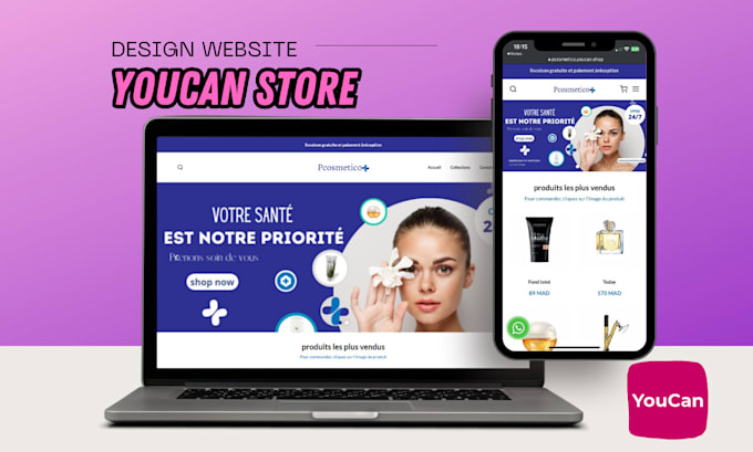 Design a youcan store or landing page for ecommerce business by Erouhiaminee | Fiverr