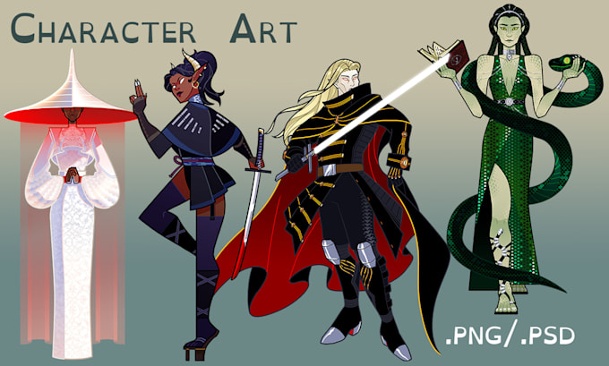 Draw you a detailed picture of your character by Redgryphon | Fiverr