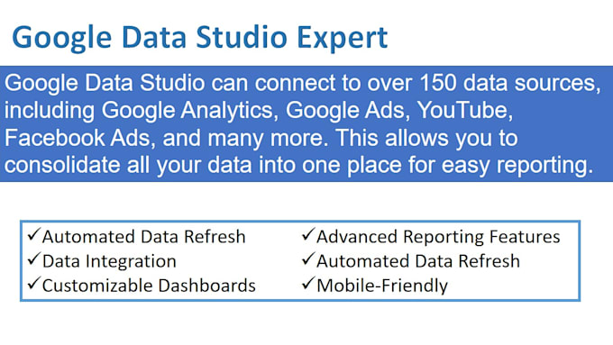 Create google data studio dashboard by Mirzaali732 | Fiverr
