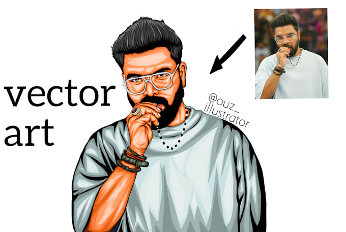 Created a detailed vectorart portrait for u by Ouz_illustrator | Fiverr
