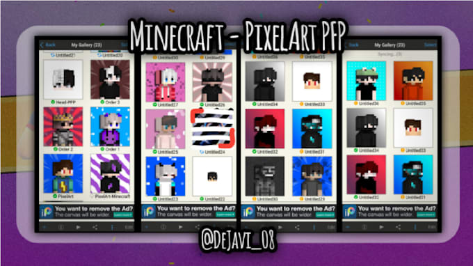 Make minecraft pixelart pfp by Dejavi08 | Fiverr